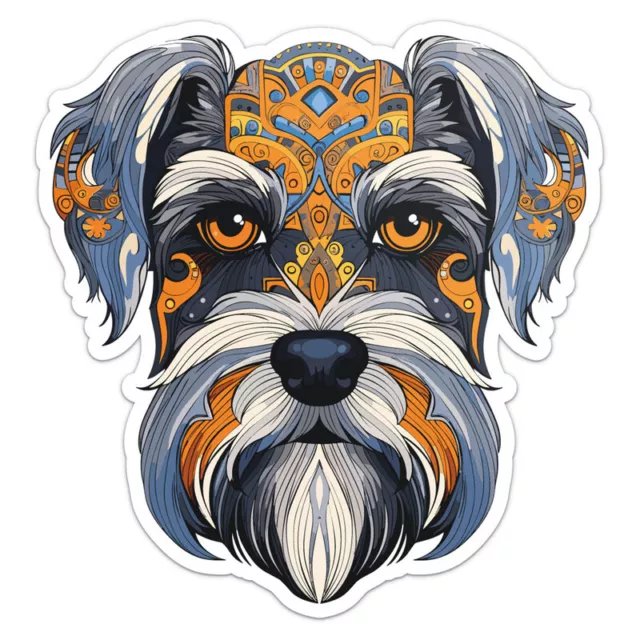 Mandala Style Miniature Schnauzer Dog Sticker Phone Decal Water Bottle ...
