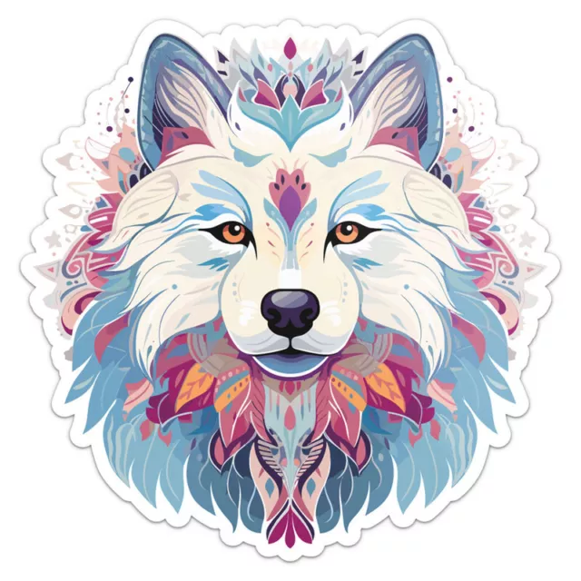 Mandala Style Samoyed Dog Sticker Phone Decal Water Bottle Stickers Car ...