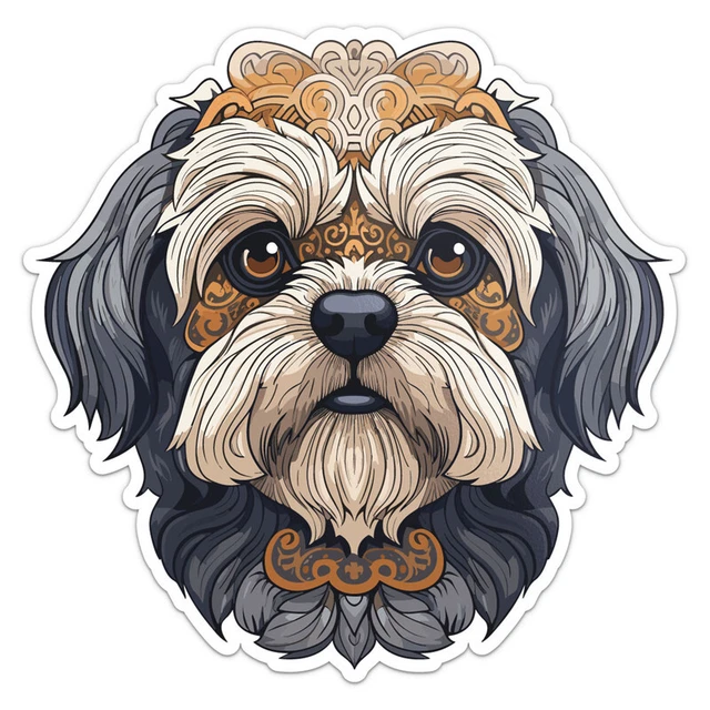 Mandala Style Shih Tzu Dog Sticker Phone Decal Water Bottle Stickers ...