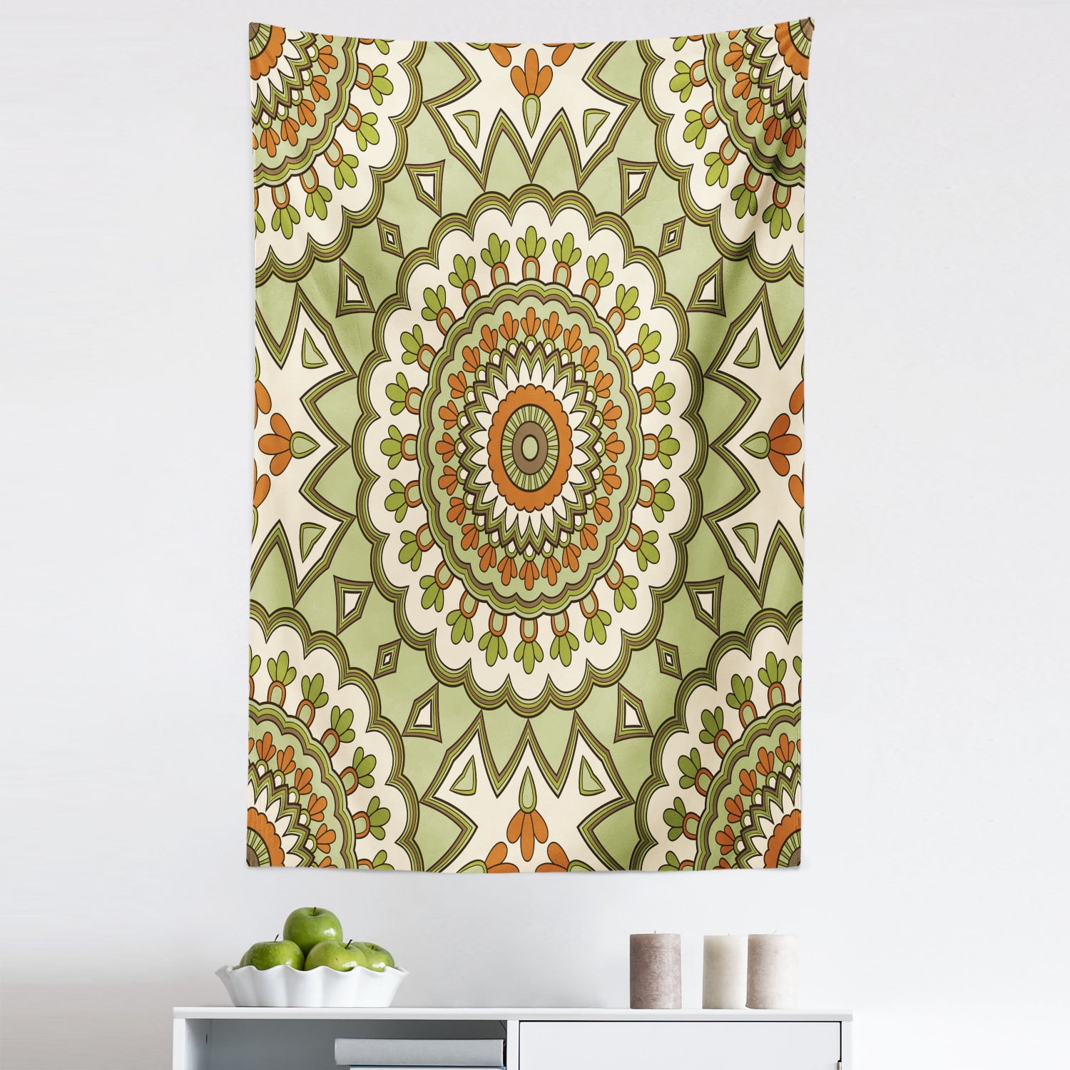Mandala Tapestry, Ethnic Vintage Style Pattern of Geometric and ...