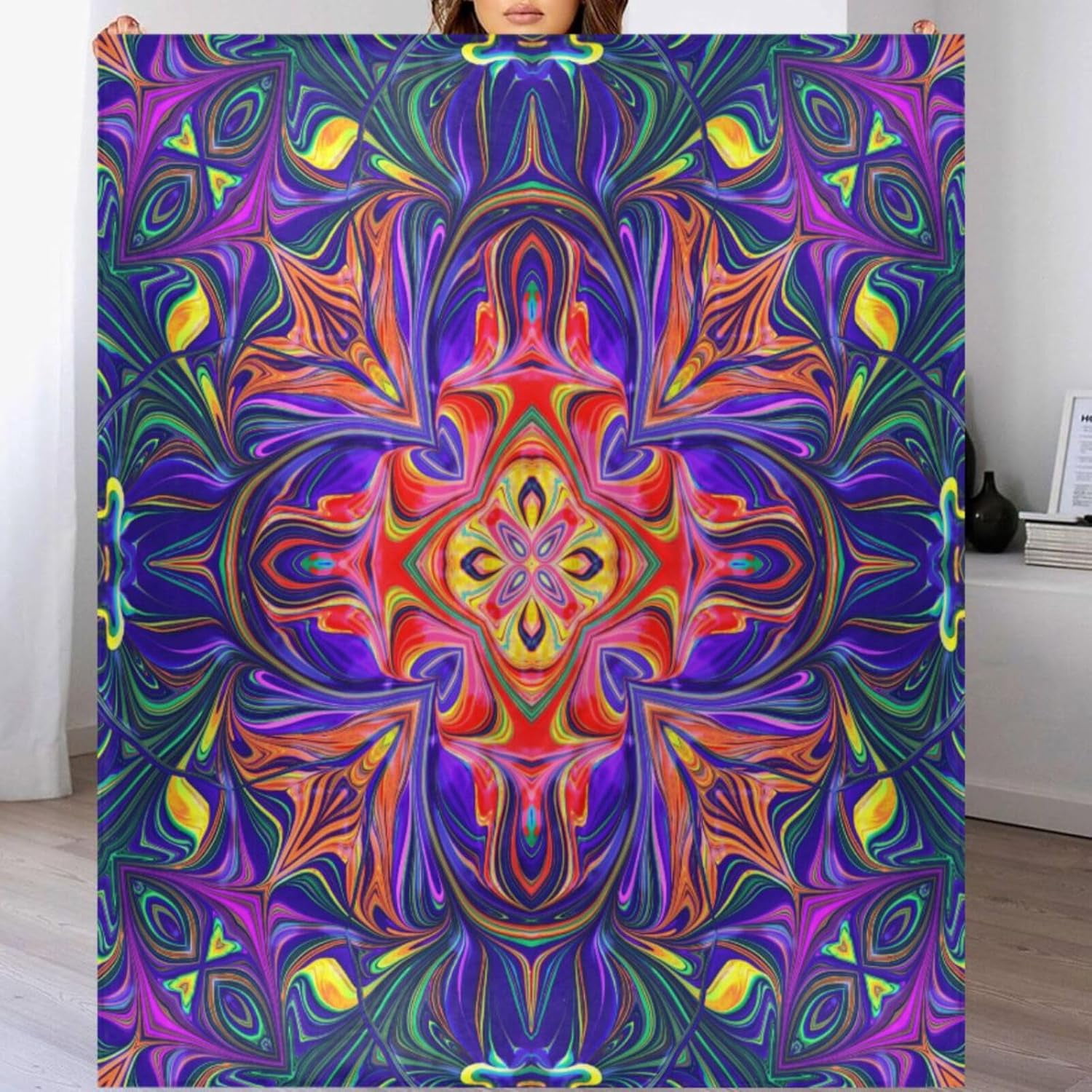 Mandala Theme Vintage Throw Blanket for Couch 50x60 Inches Modern ...