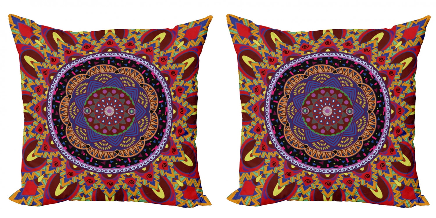 Ambesonne Mandala Throw Pillow Cover 2 Pack, Vintage Style Wedding, 18 ...