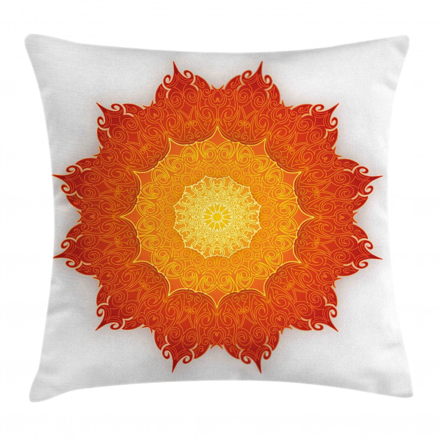 Mandala Throw Pillow Cushion Cover Shadowy Cosmic Traditional Henna