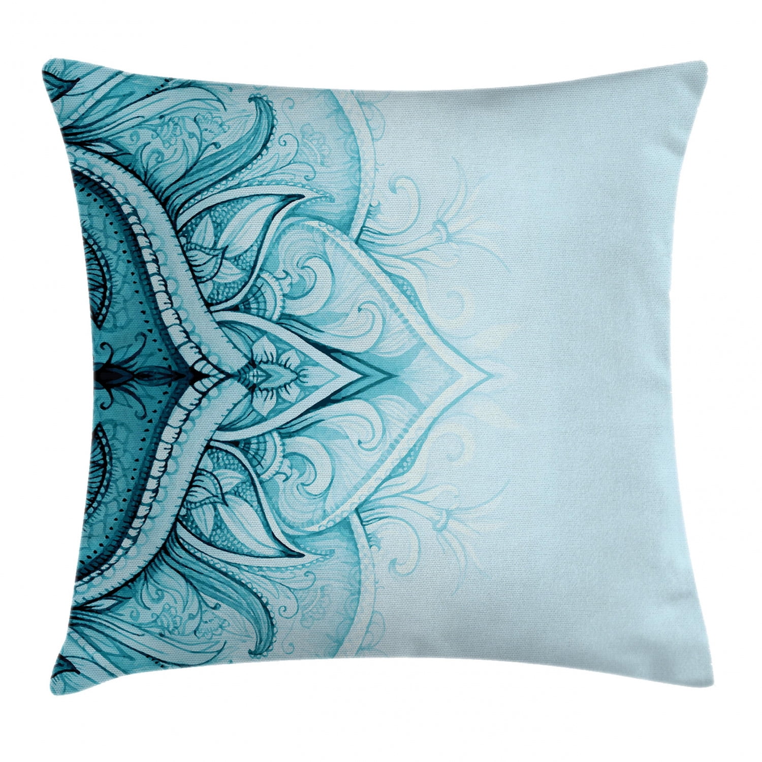 Mandala Throw Pillow Cushion Cover, Traditional Ethnic Ornamental Lace ...