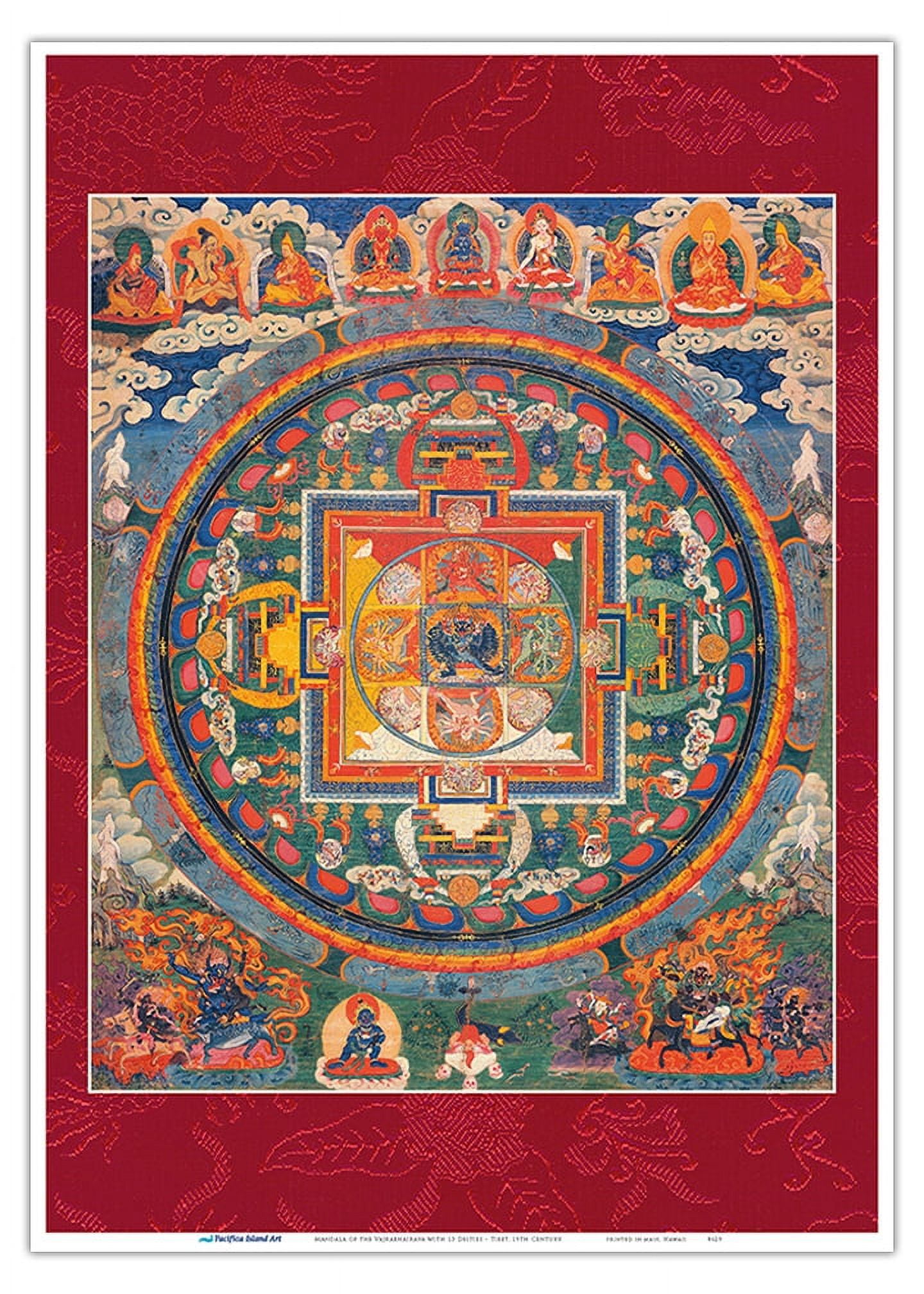 Mandala of the Vajrabhairava - Buddhist Tantric Deity - Vintage Tibetan ...