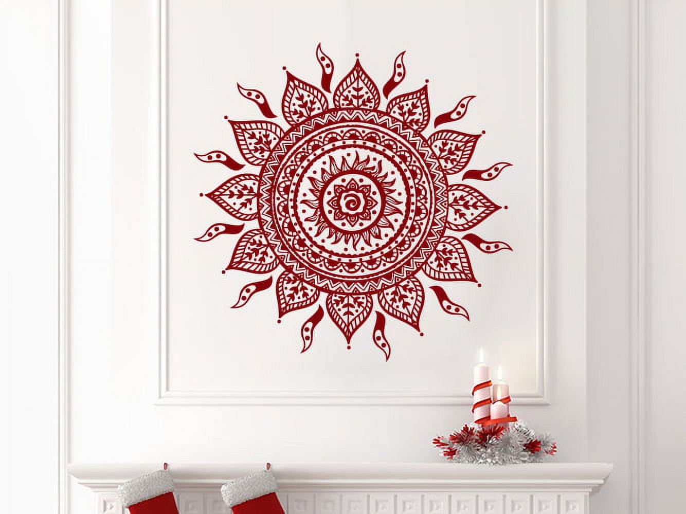 Mandala Wall Decal Lotus Flower Vinyl Sticker Decals Bohemian Decor ...