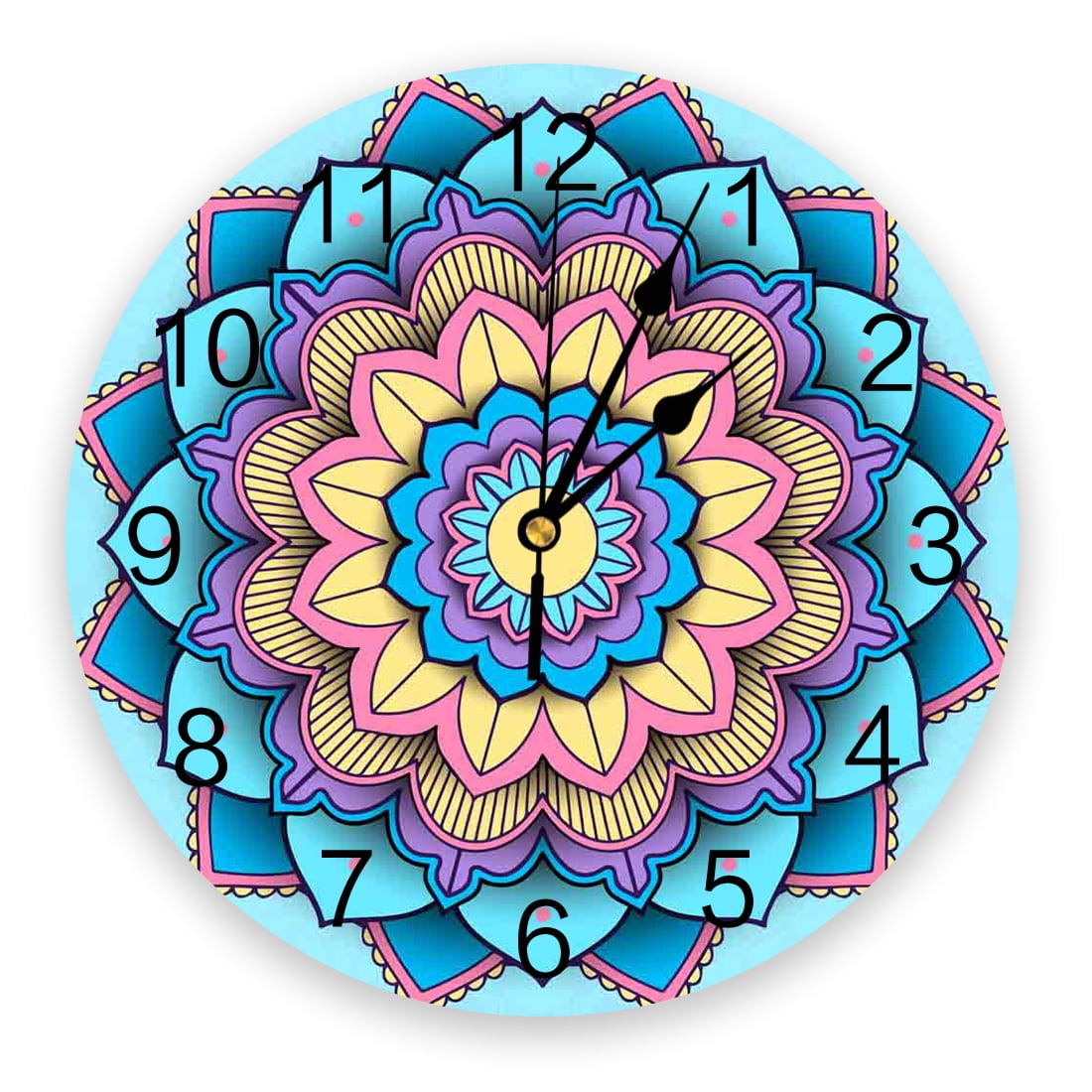 Mandala White PVC Wall Clock Living Room ration Wall Clock Modern ...