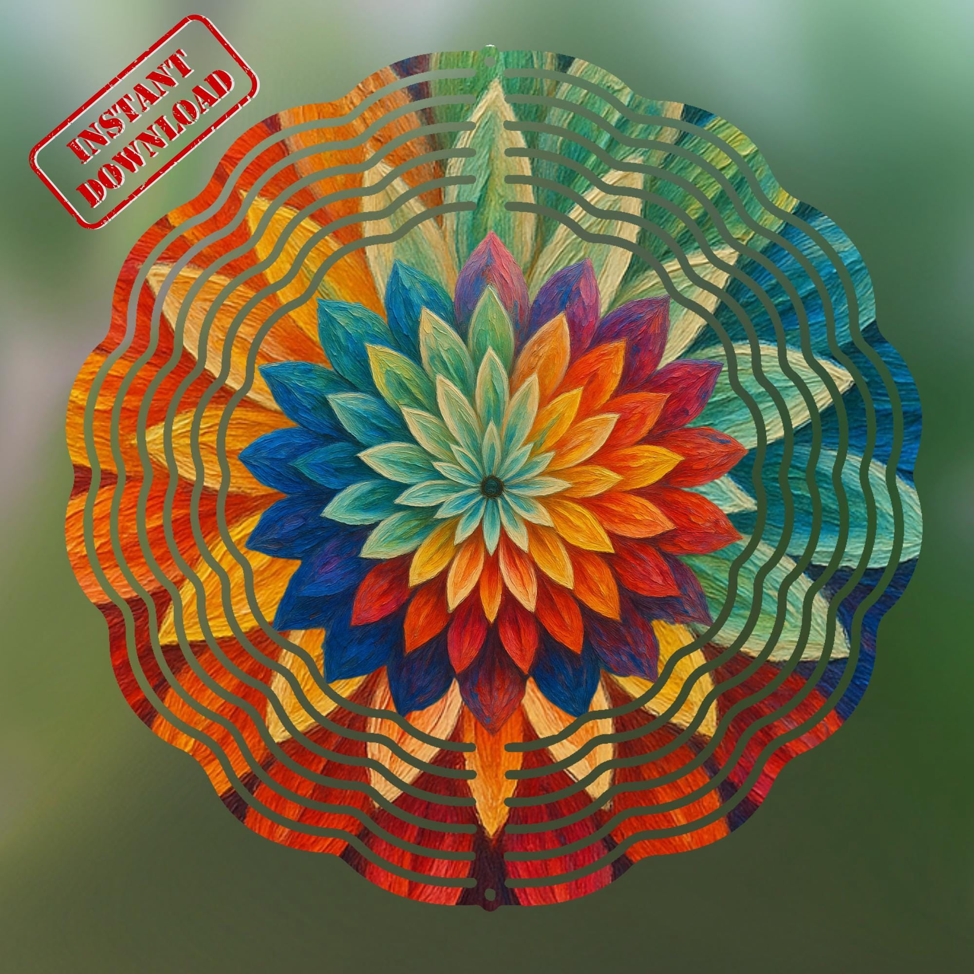 Mandala Wind Spinner 10 Inch Metal Double-Sided Rotating Wind Spinner ...