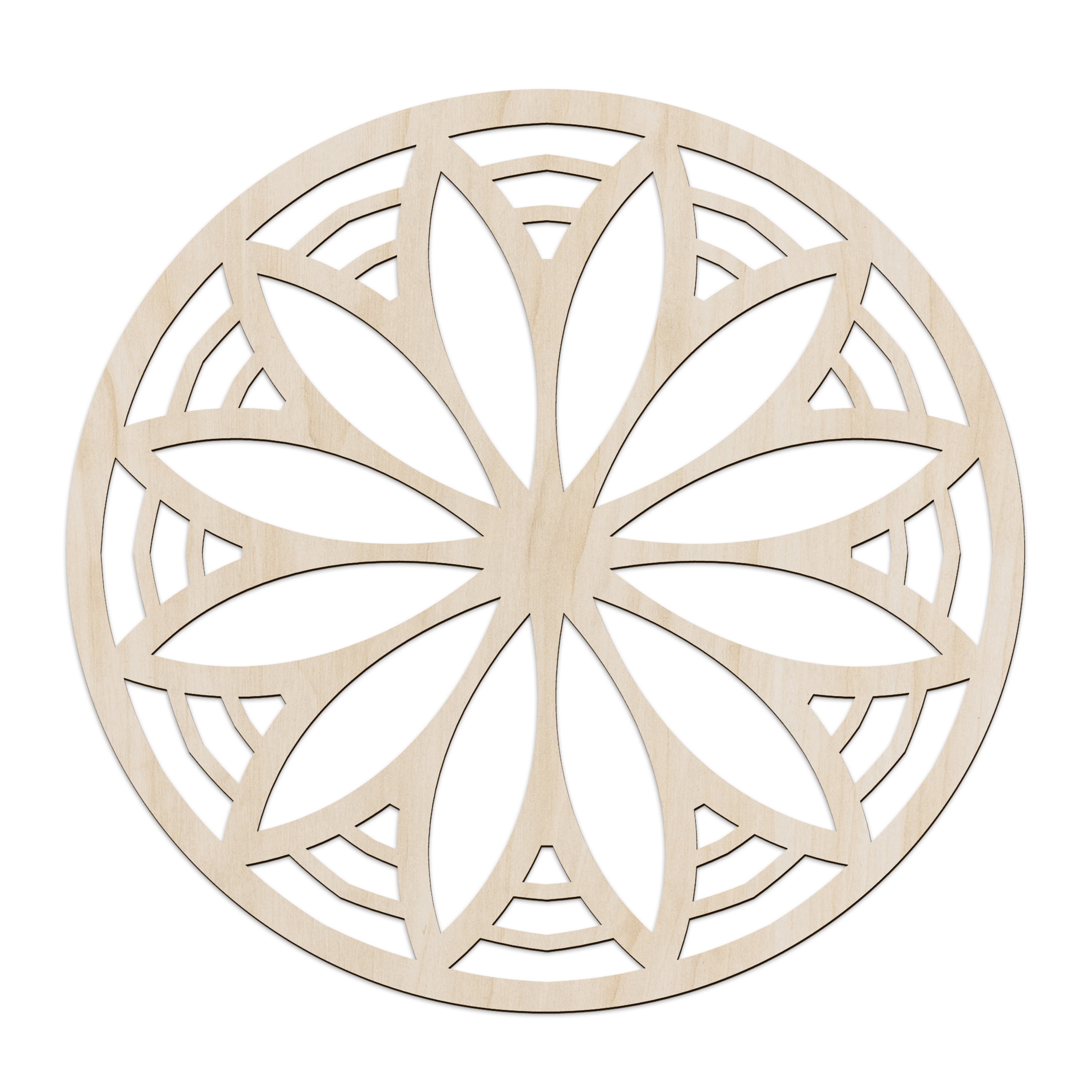 Mandala Wooden Wall Art, Circular Oriental Floral Design Traditional ...