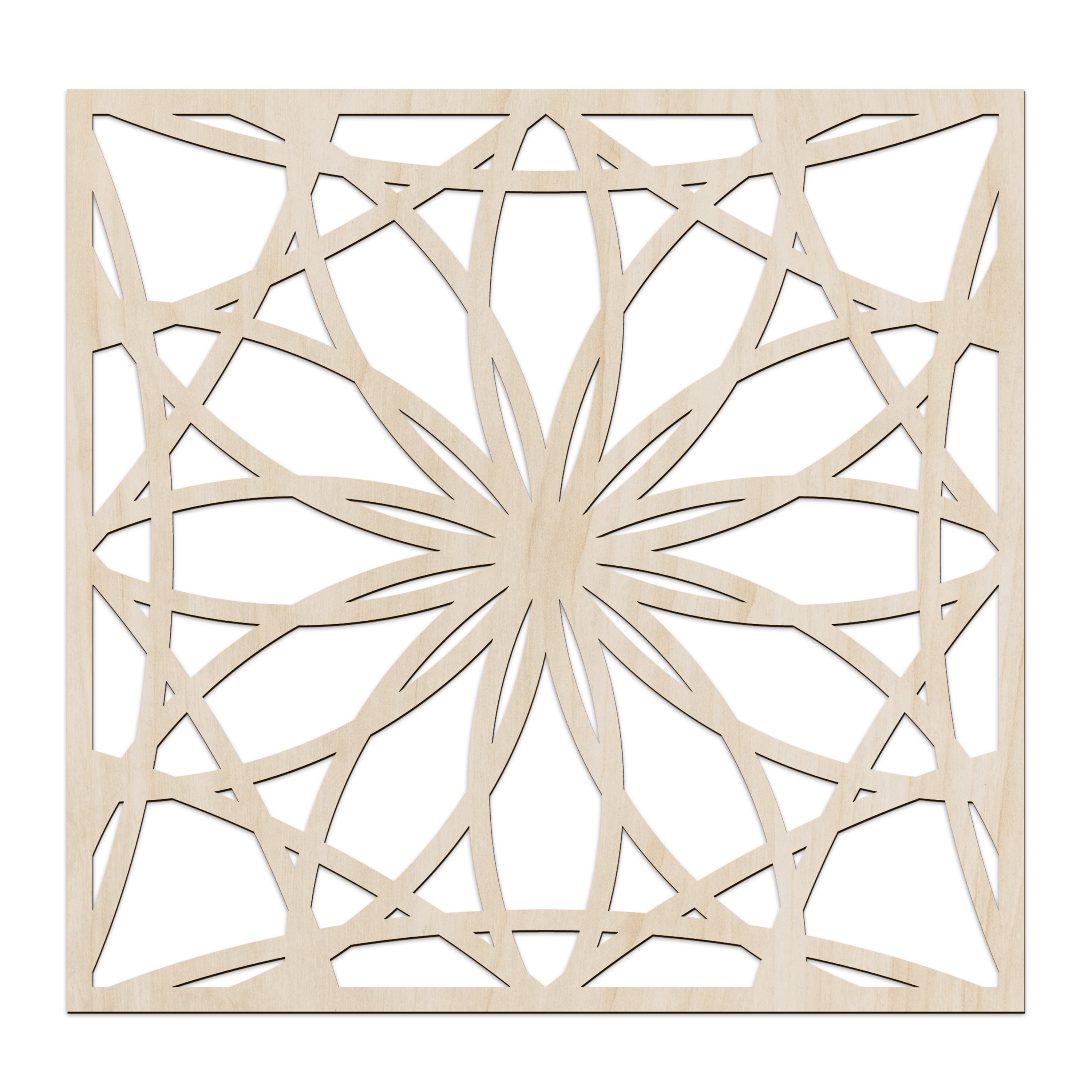 Mandala Wooden Wall Art, Floral Mesh Trellis Geometric Polygonals ...