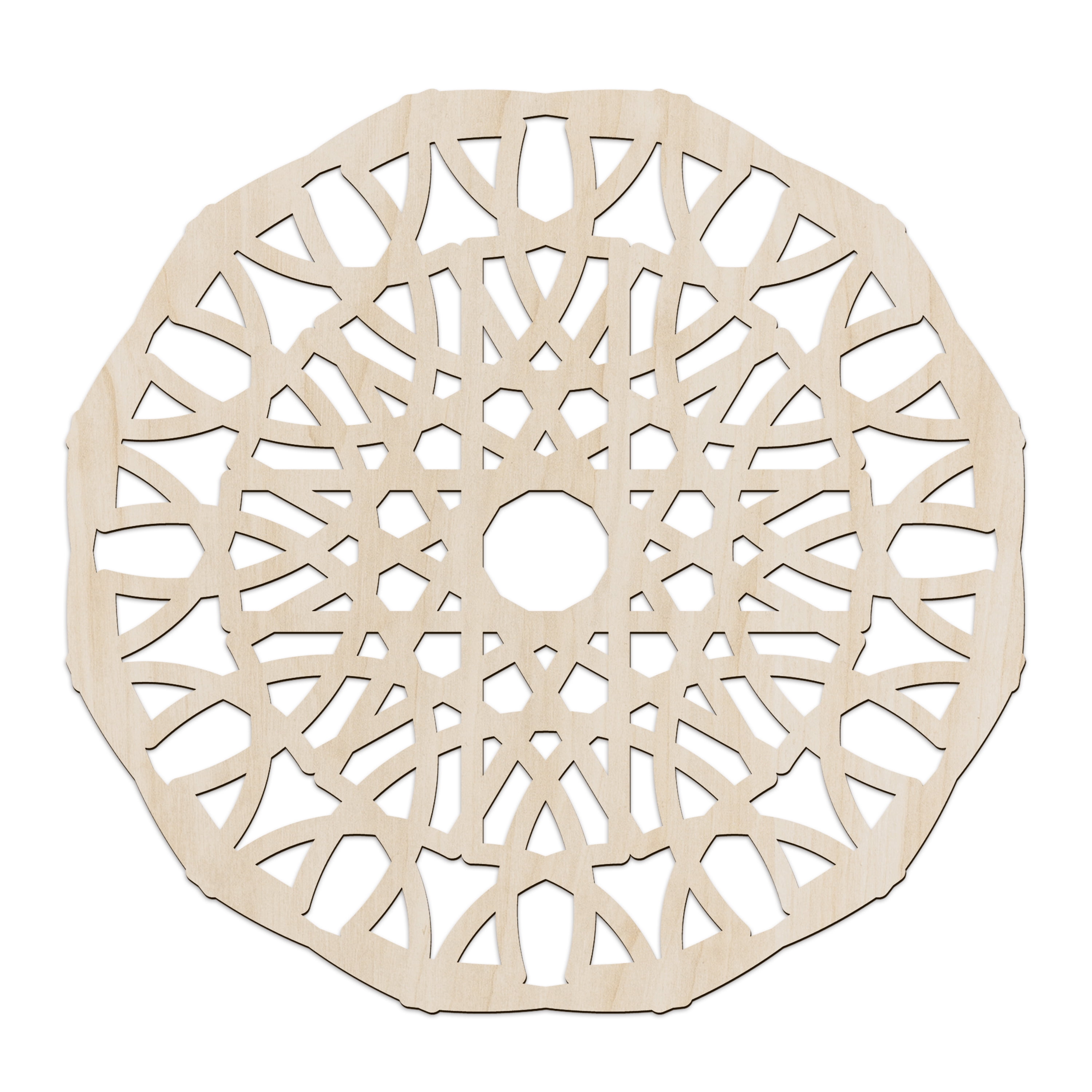 Mandala Wooden Wall Art, Sun Look Mesh Design Trellis Medallion, Birch ...