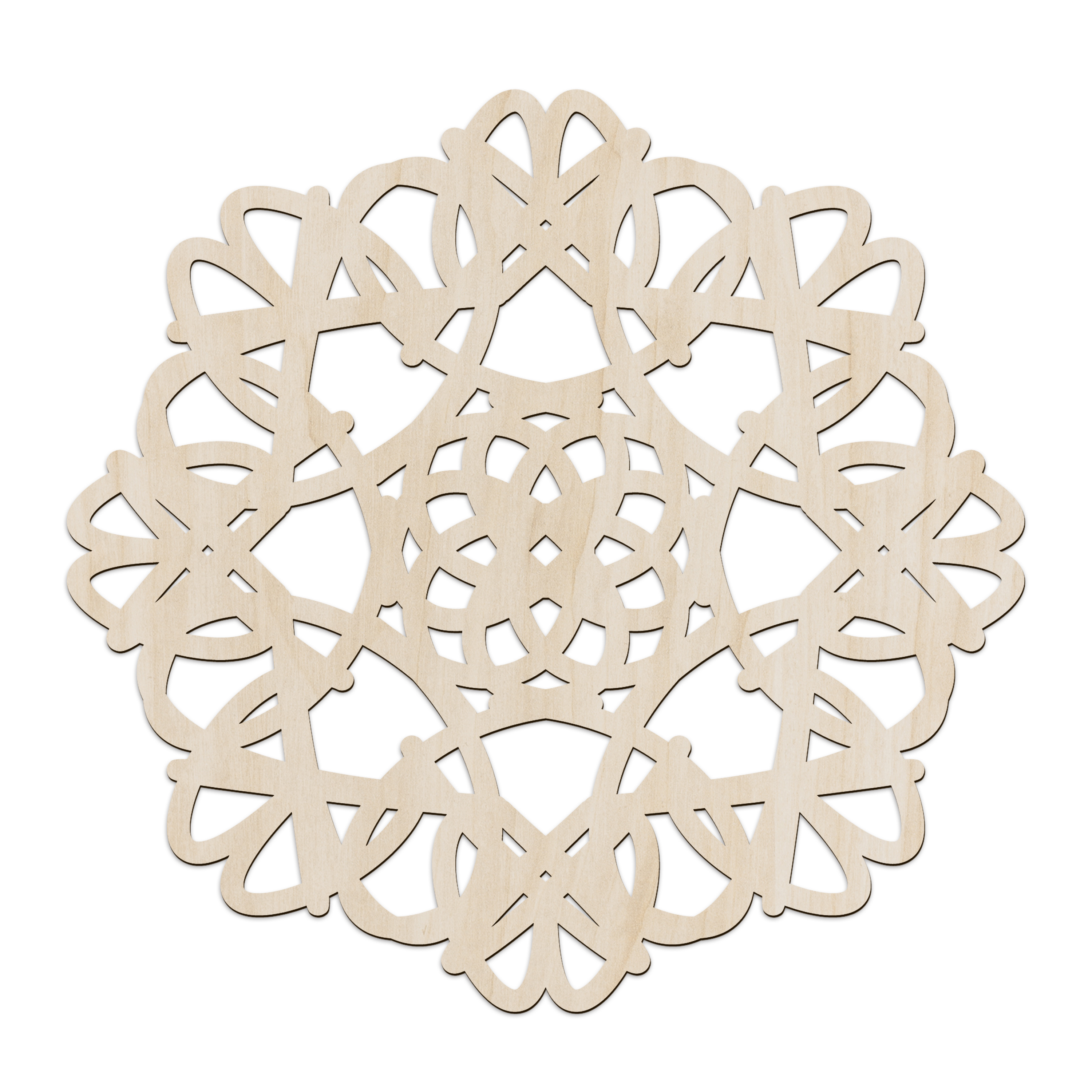 Mandala Wooden Wall Art, Vintage Bohemian Lattice Mesh Geometry, Birch ...