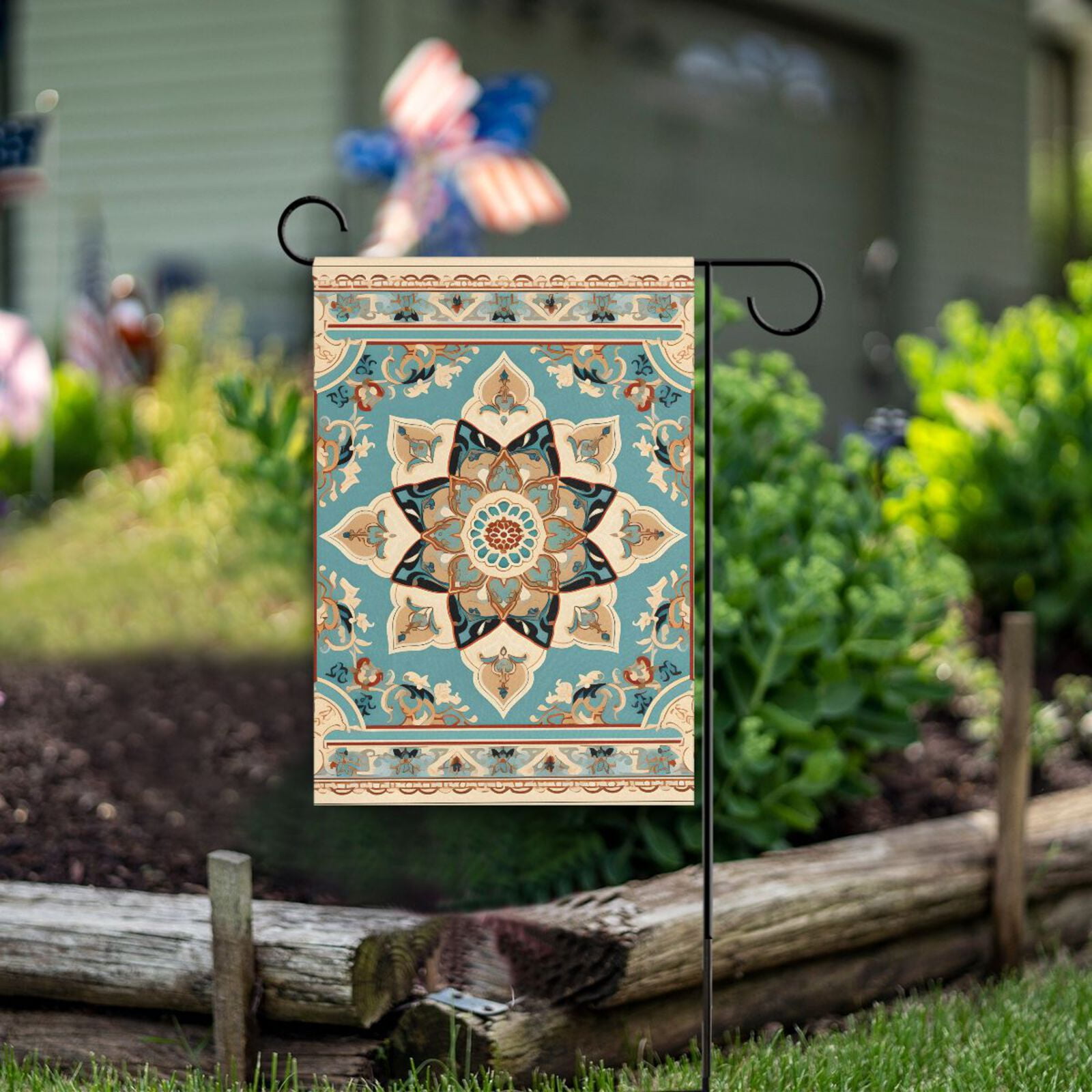 Mandala and Boho Pattern Garden Flag Double Sided Outdoor Banners for ...