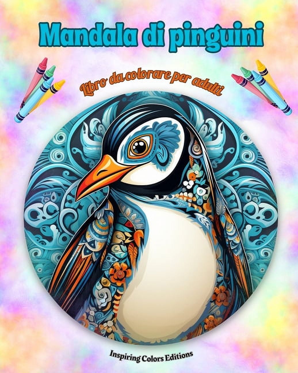 Mandala di pinguini Libro da colorare per adulti Disegni antistress per ...