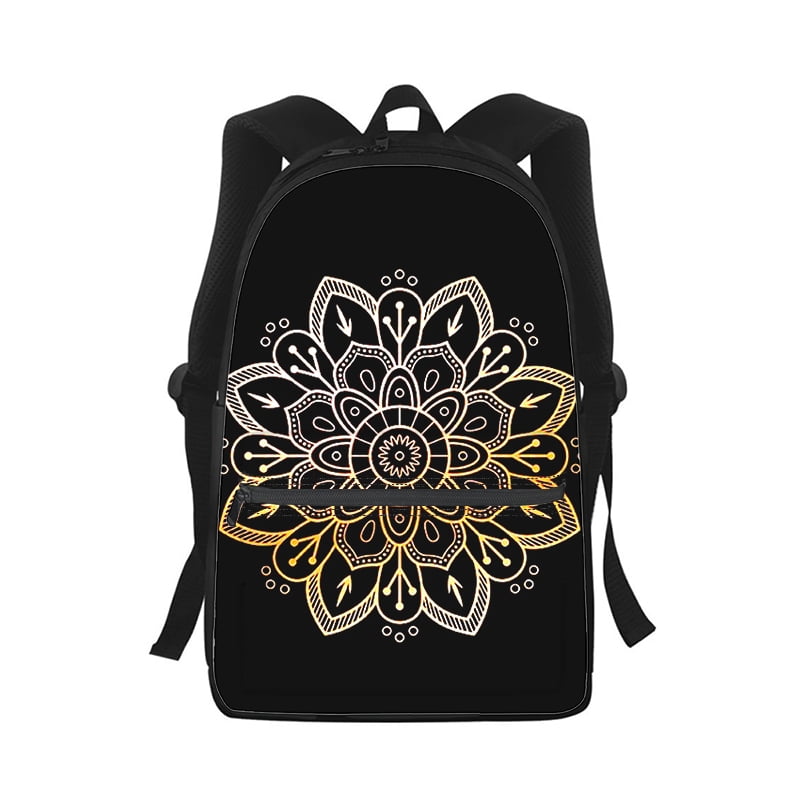 Mandala flower totem art Men Women Backpack 3D Print Fashion Student ...