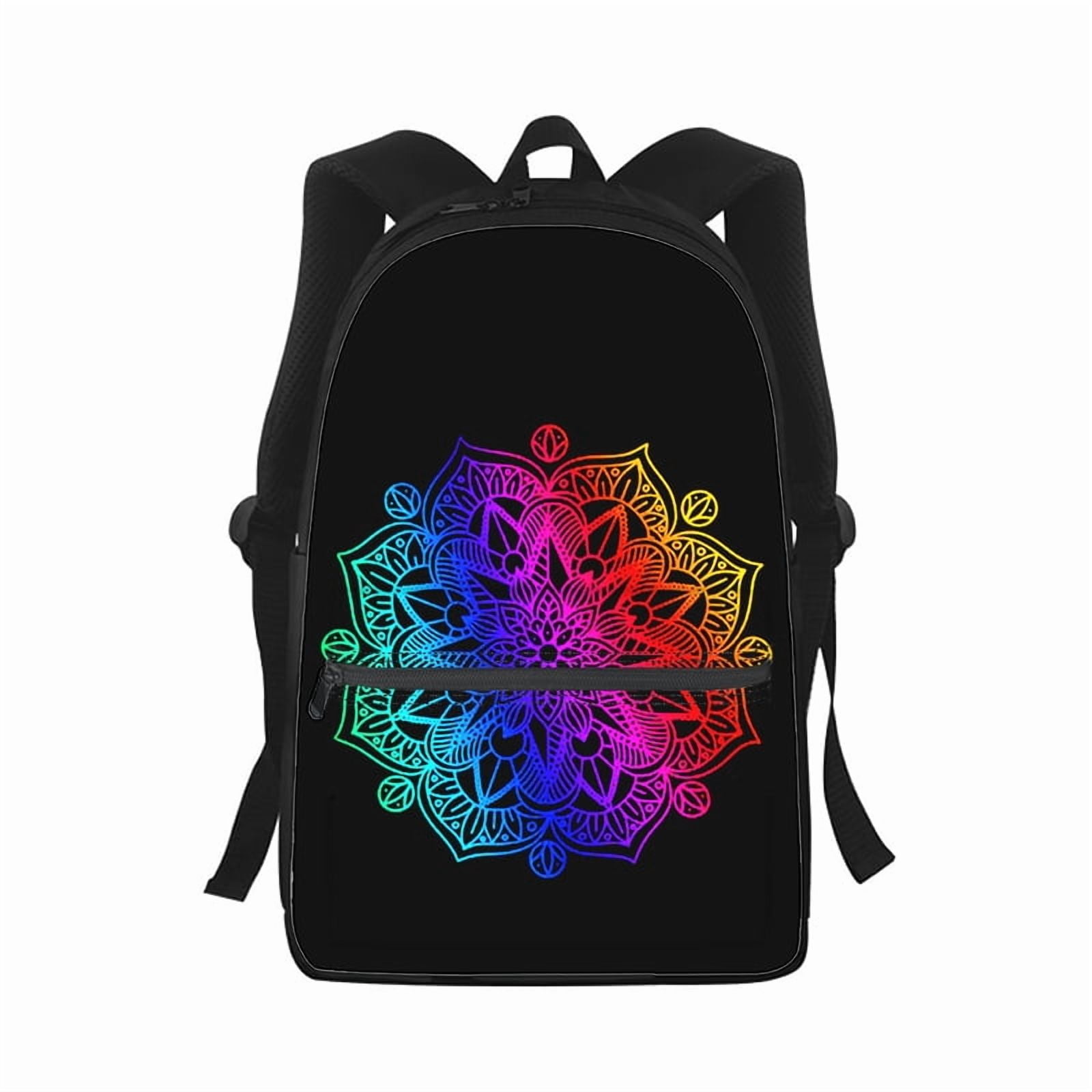 Mandala flower totem art Men Women Backpack 3D Print Fashion Student Bag Laptop Backpack s ...