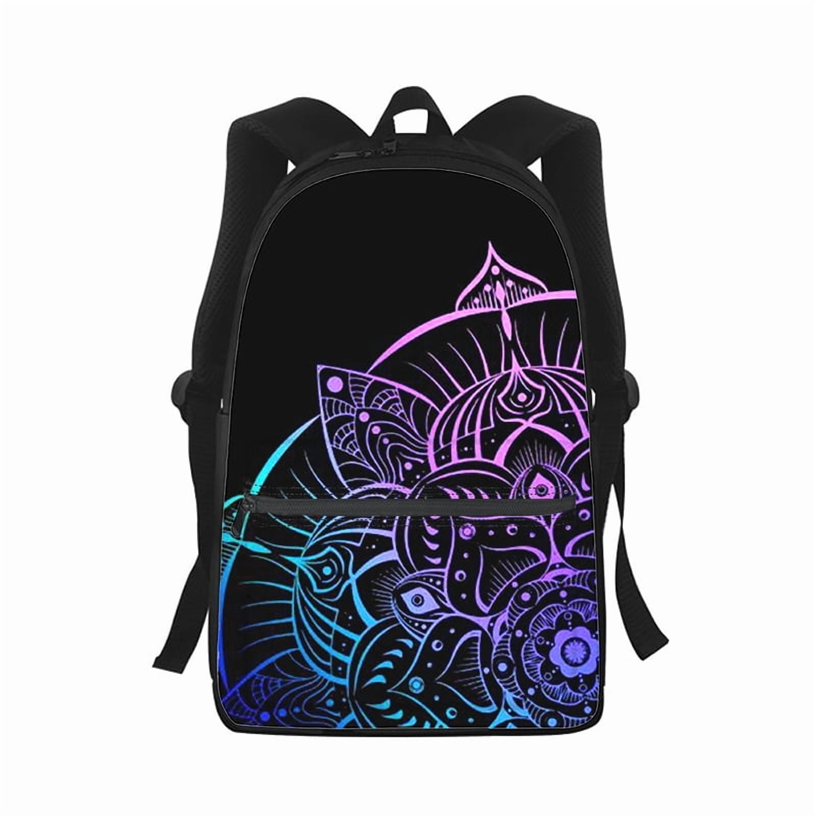 Mandala flower totem art Men Women Backpack 3D Print Fashion Student ...
