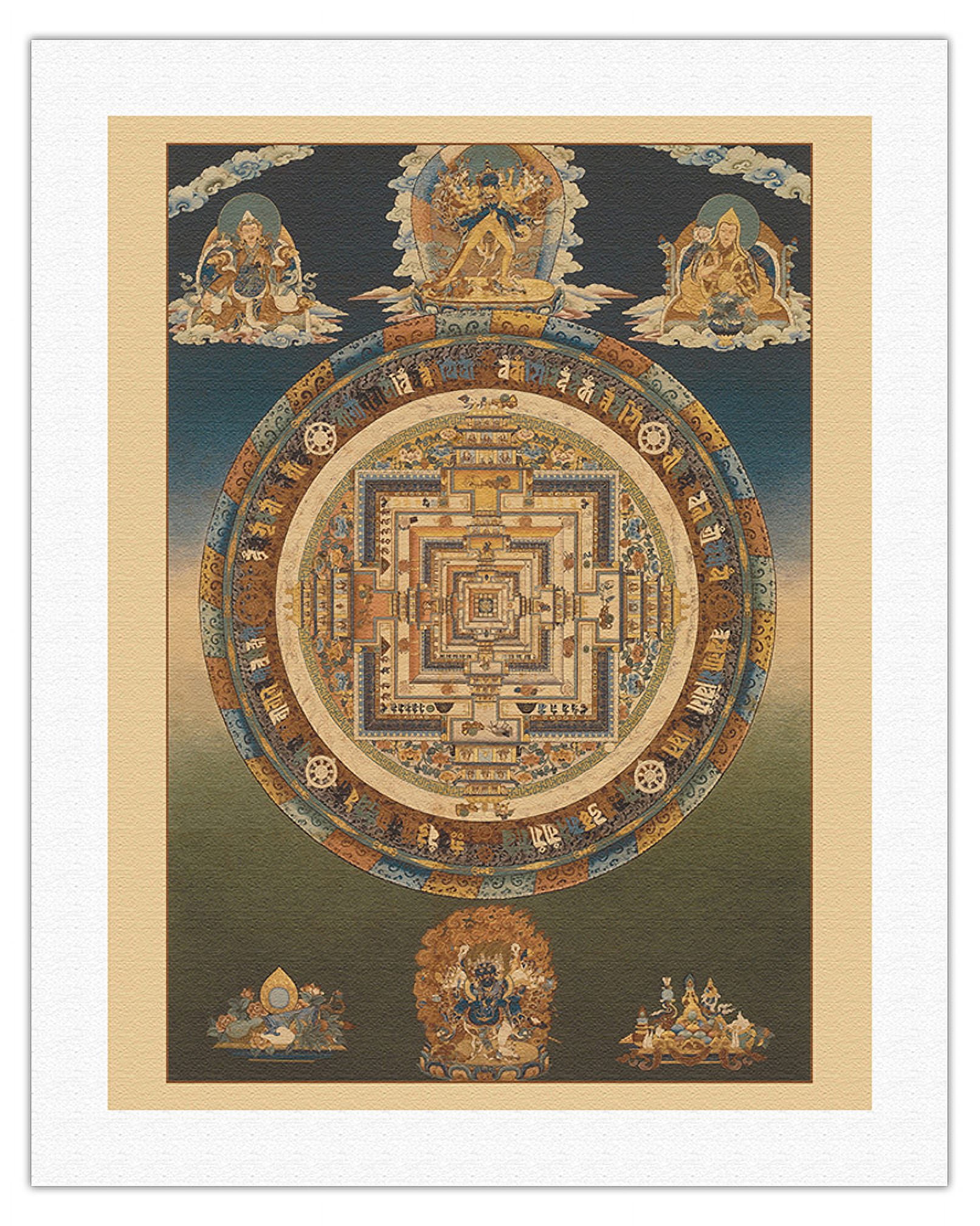 Mandala of Kalachakra (Cycle of Time) - Vintage Tibetan Thangka ...
