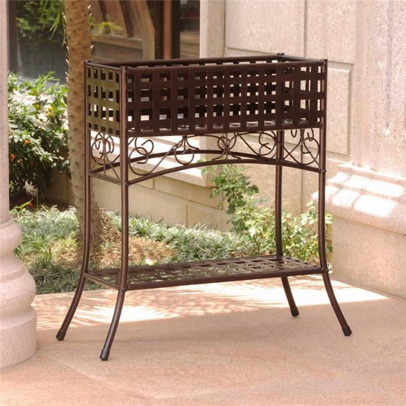 Mandalay Iron Rectangular Plant Stand, Bronze - Walmart.com