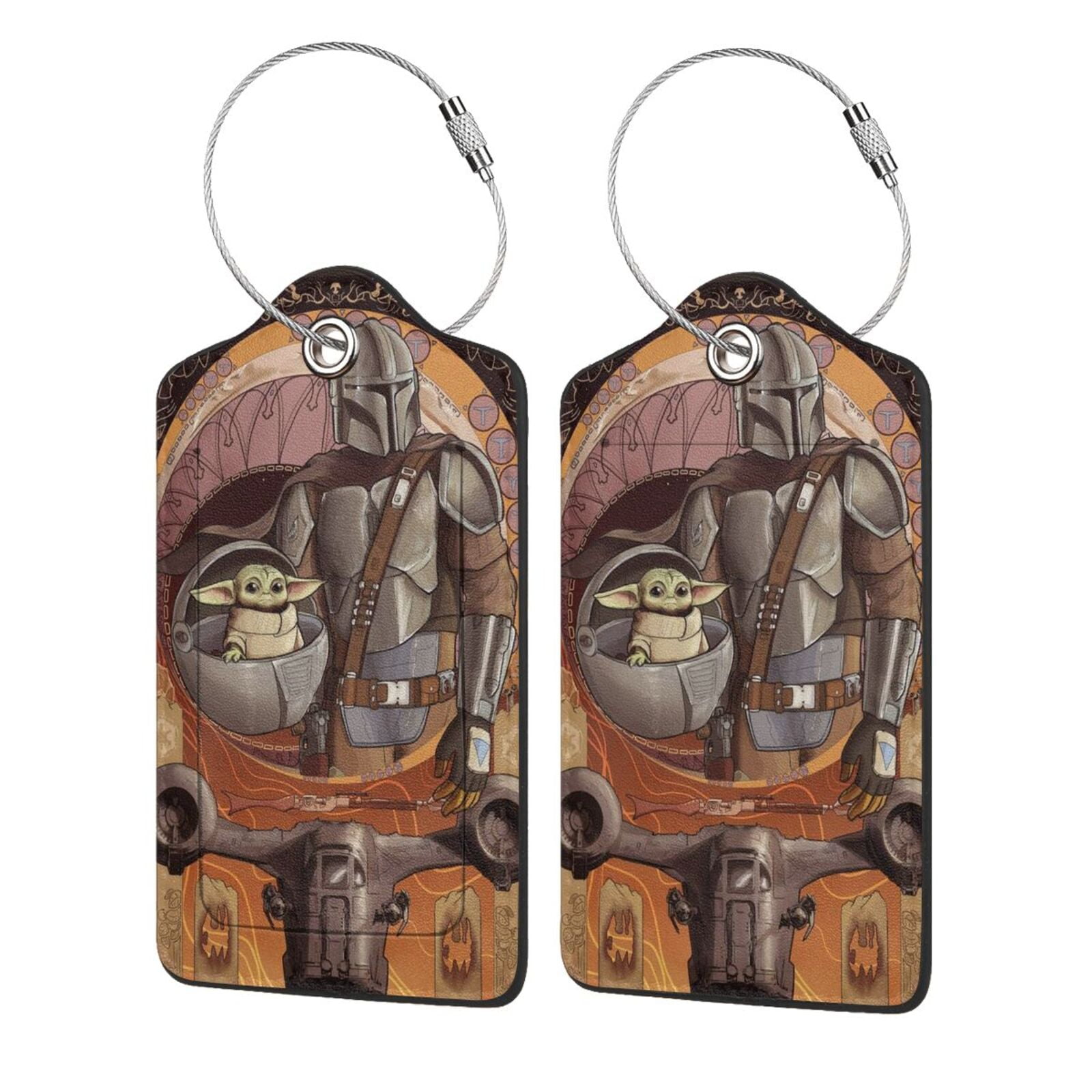 Mandalorian Baby Yoda Luggage Tag (2 Pcs), Cartoon Anime Pu Leather ...