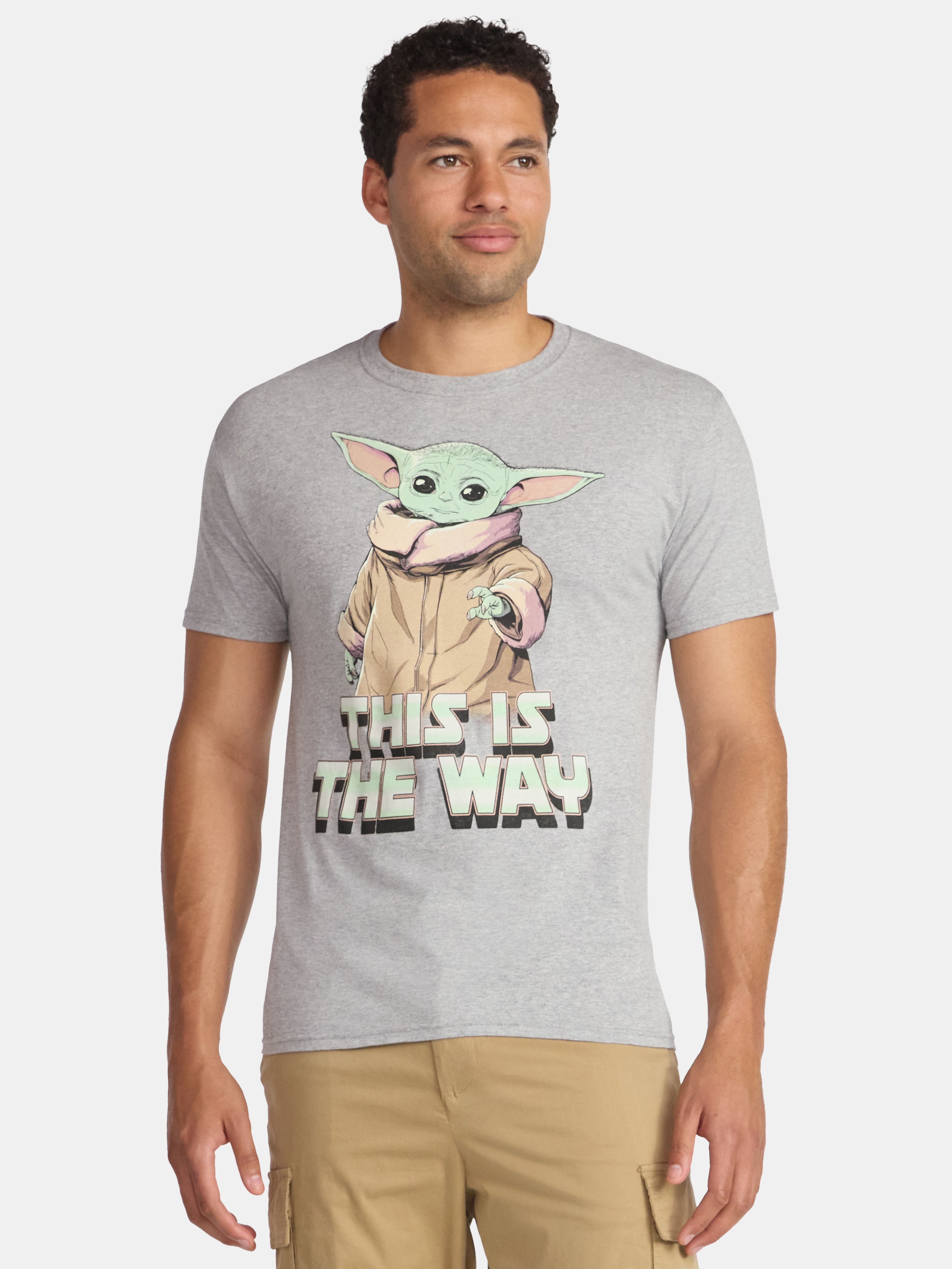 Grogu Star Wars Men's and Big Men's Graphic Tee with Short Sleeves ...
