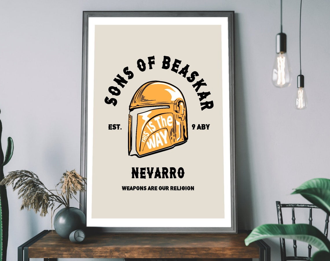 The Mandalorian Wall Art Star Wars Poster Illustration Mandalorian Gift ...