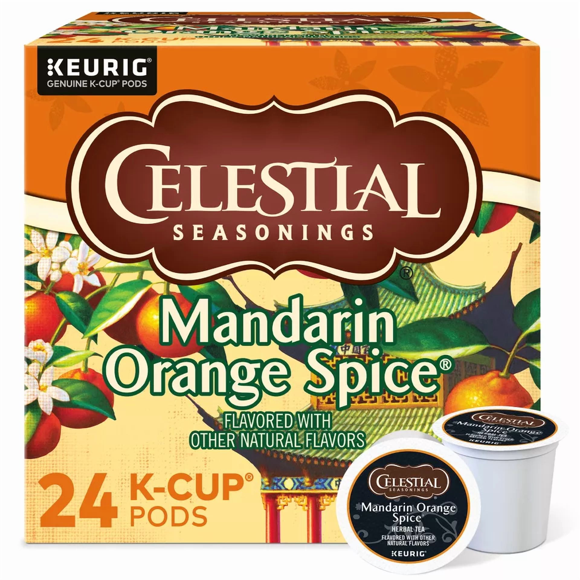 Celestial Seasonings Mandarin Orange Spice Tea, Herbal K-Cup Pods, 24 ...