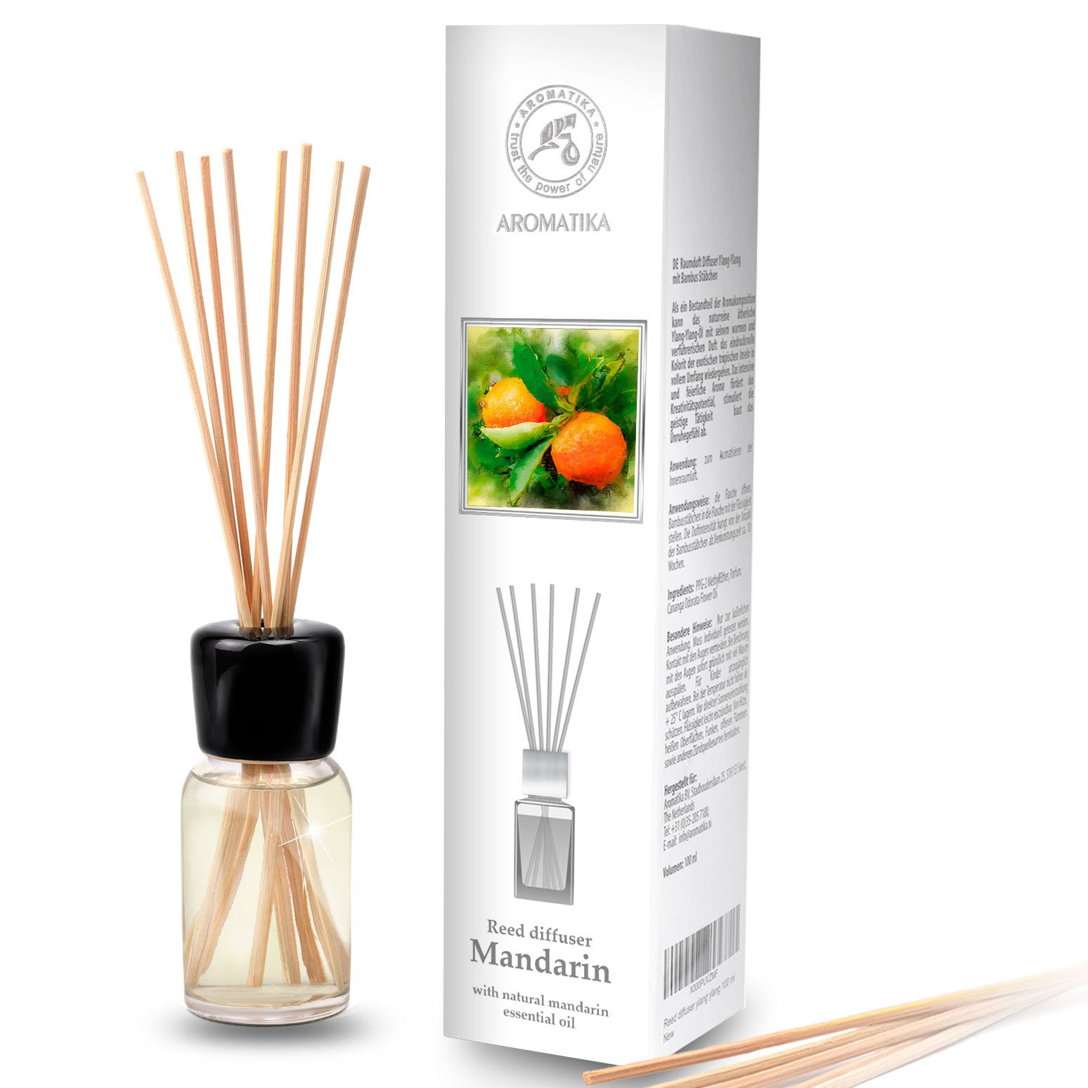 Mandarine Home Reed Diffuser 3.4 Fl Oz - Fresh & Long Lasting Fragrance ...