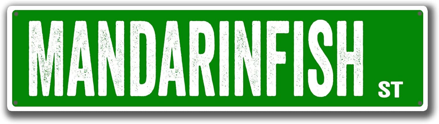 Mandarinfish Street Metal Tin Sign Road Garage Living Room Bathroom ...