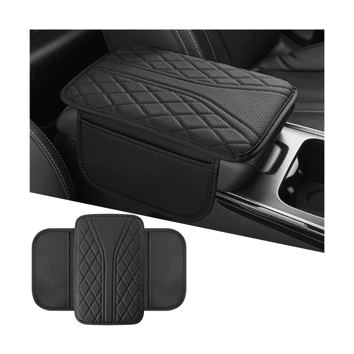 Mandark Car Center Console Cover, Leather Vehicle Armrest Cushion with ...