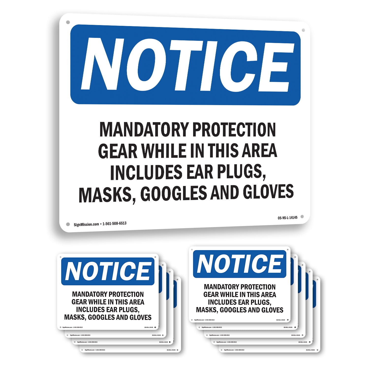 Mandatory Protection Gear While In This OSHA Notice Aluminum Sign 24 ...