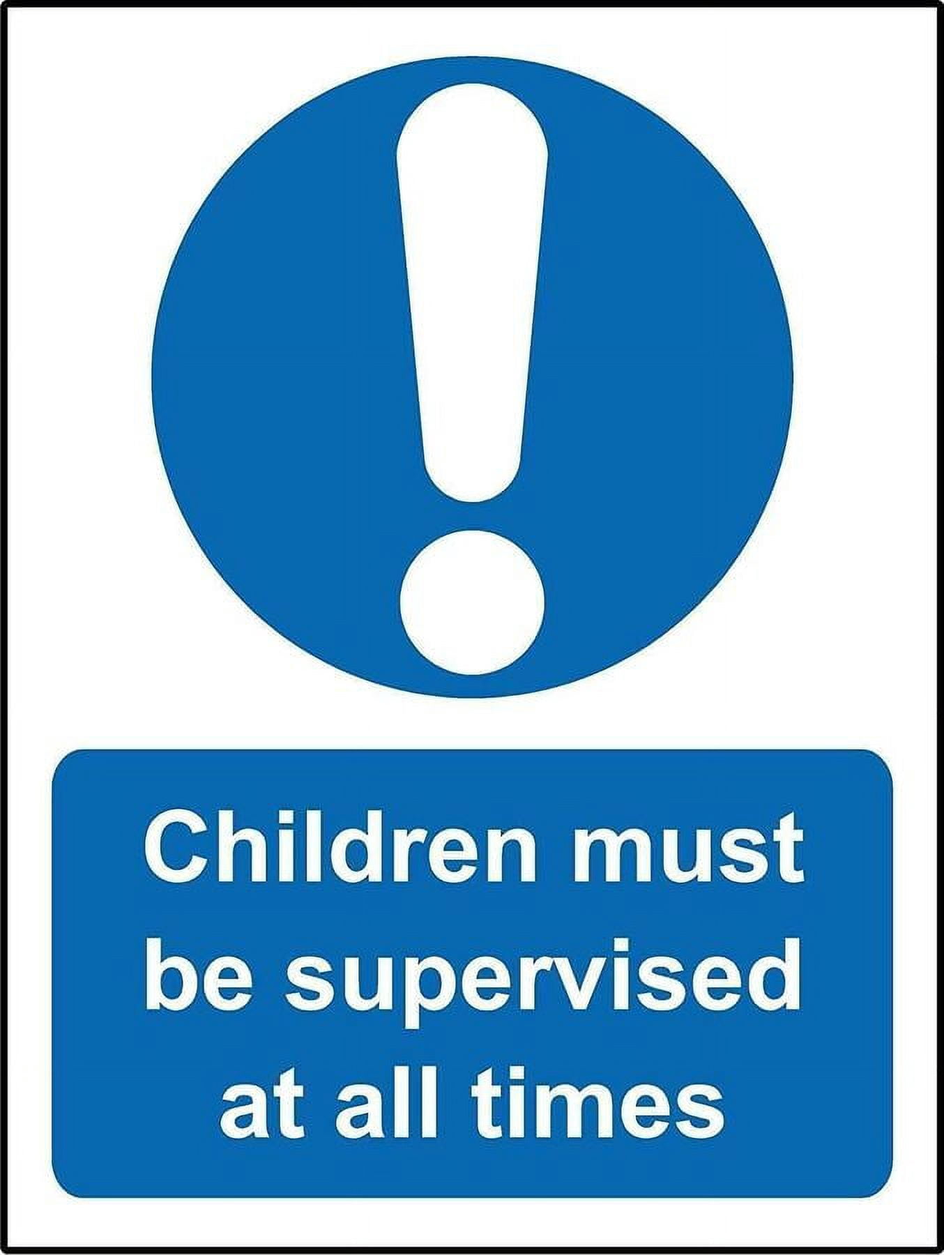 Mandatory signs Children must be supervised at all times metal park ...