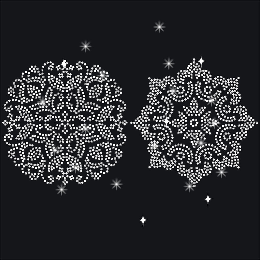 Mandela Flower Iron on Rhinestones Transfer 11.69x8.27 Inch Heat ...