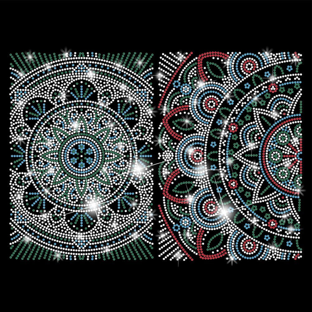 Mandela Iron on Rhinestones Transfer Mandala Heat Transfer Stickers ...