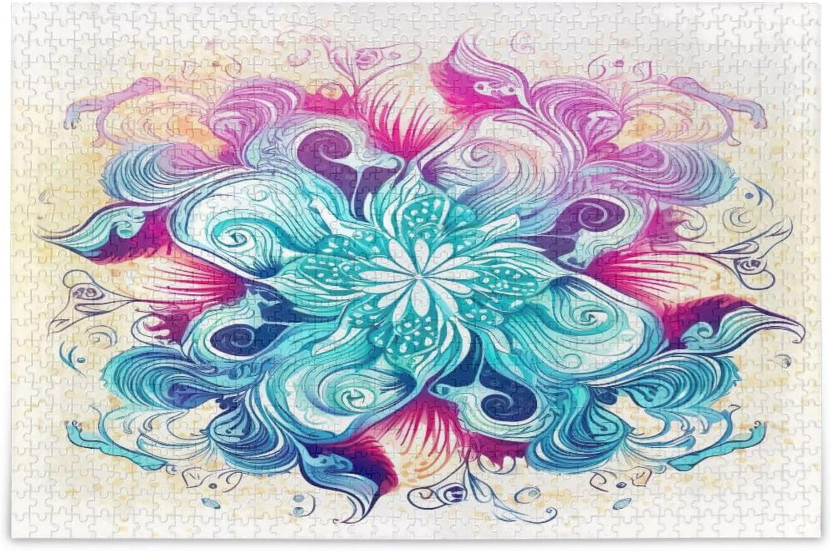 Mandela Pattern Puzzles for Adults 500 Pieces, Fun Puzzles for Teens ...