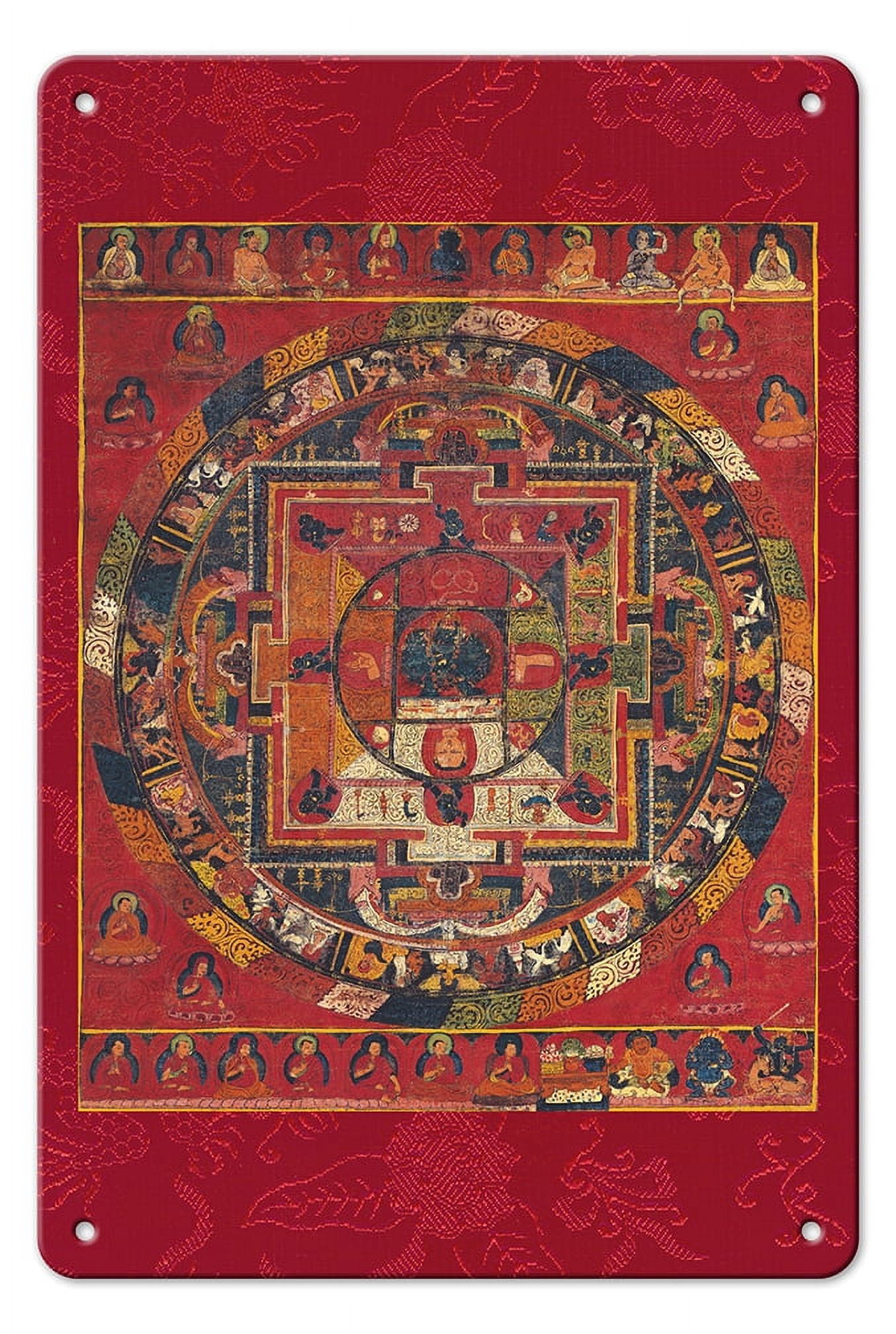 Mandela of Vajrabhairava - Buddhist Tantric Deity - Vintage Tibetan ...