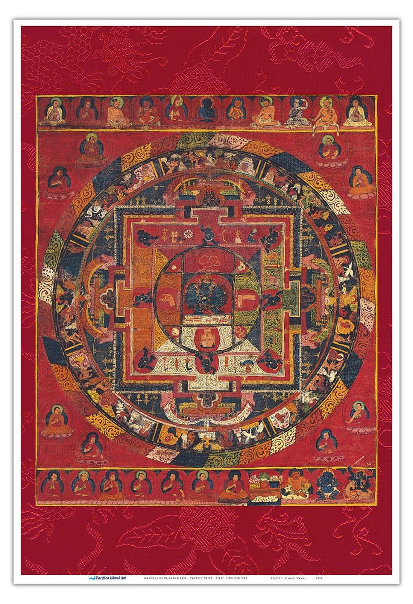 Mandela of Vajrabhairava - Buddhist Tantric Deity - Vintage Tibetan ...