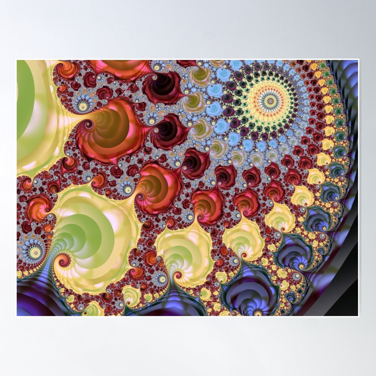 Mandelbrot Spiral Fractal Poster Wall Art, Modern Wall Decor For Living ...
