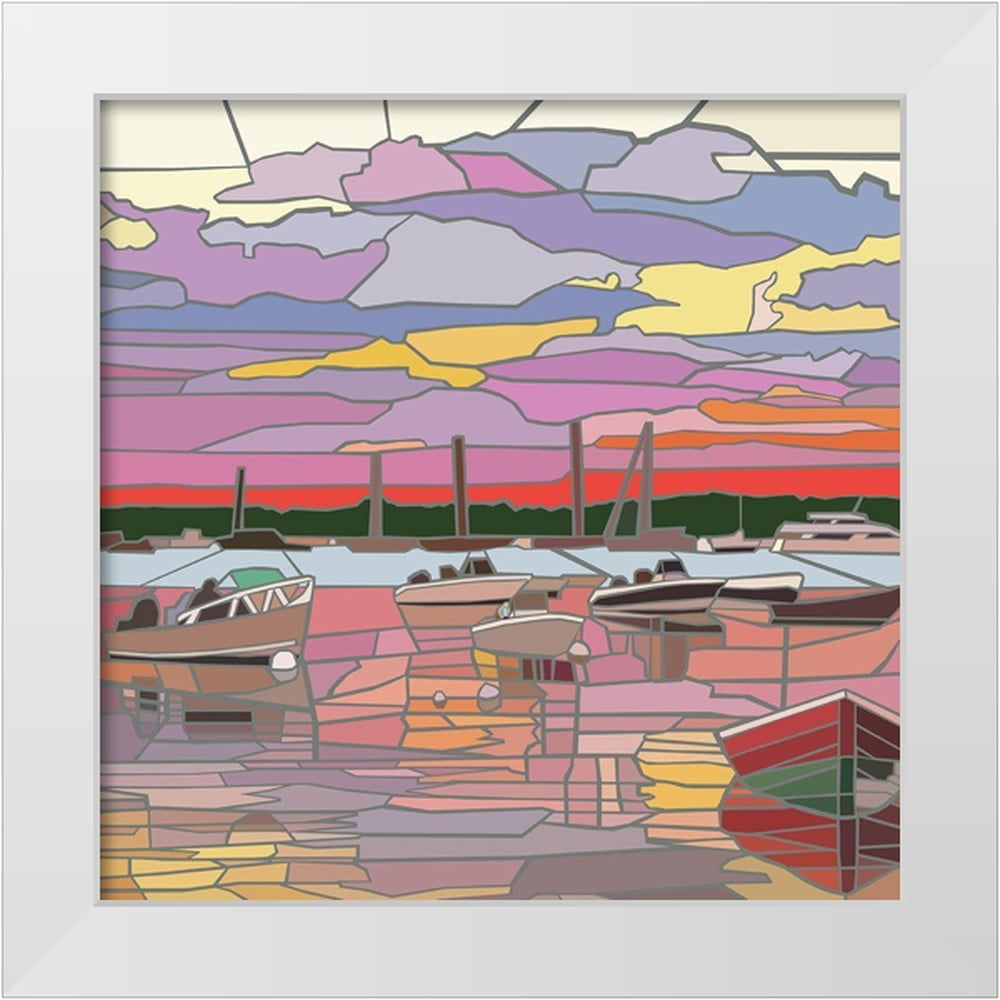 Mandell, Jonathan 26x26 White Modern Wood Framed Museum Art Print ...