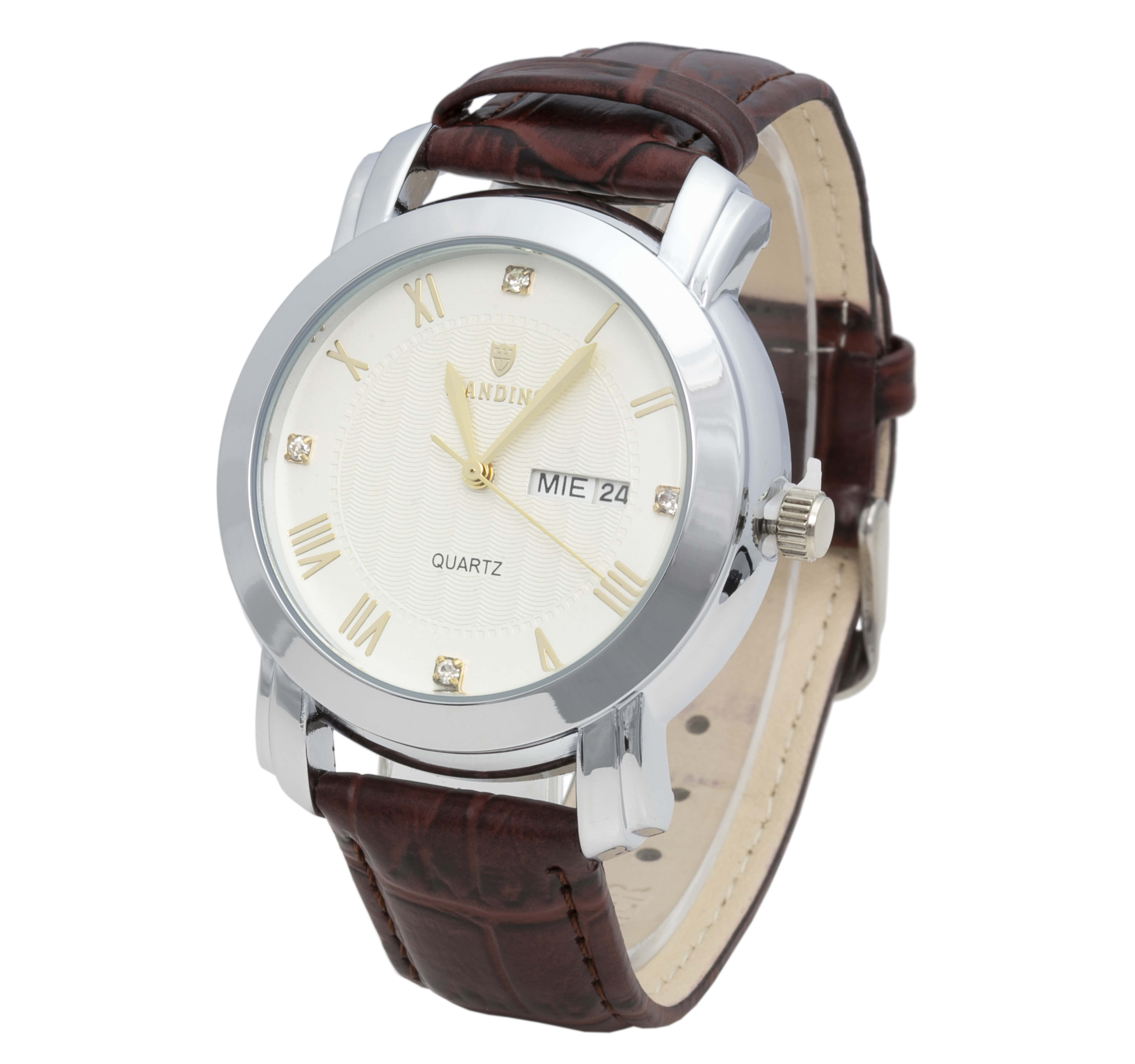 Mandino Mens Quartz Watch, Roman Numeral Business Casual Fashion Analog ...