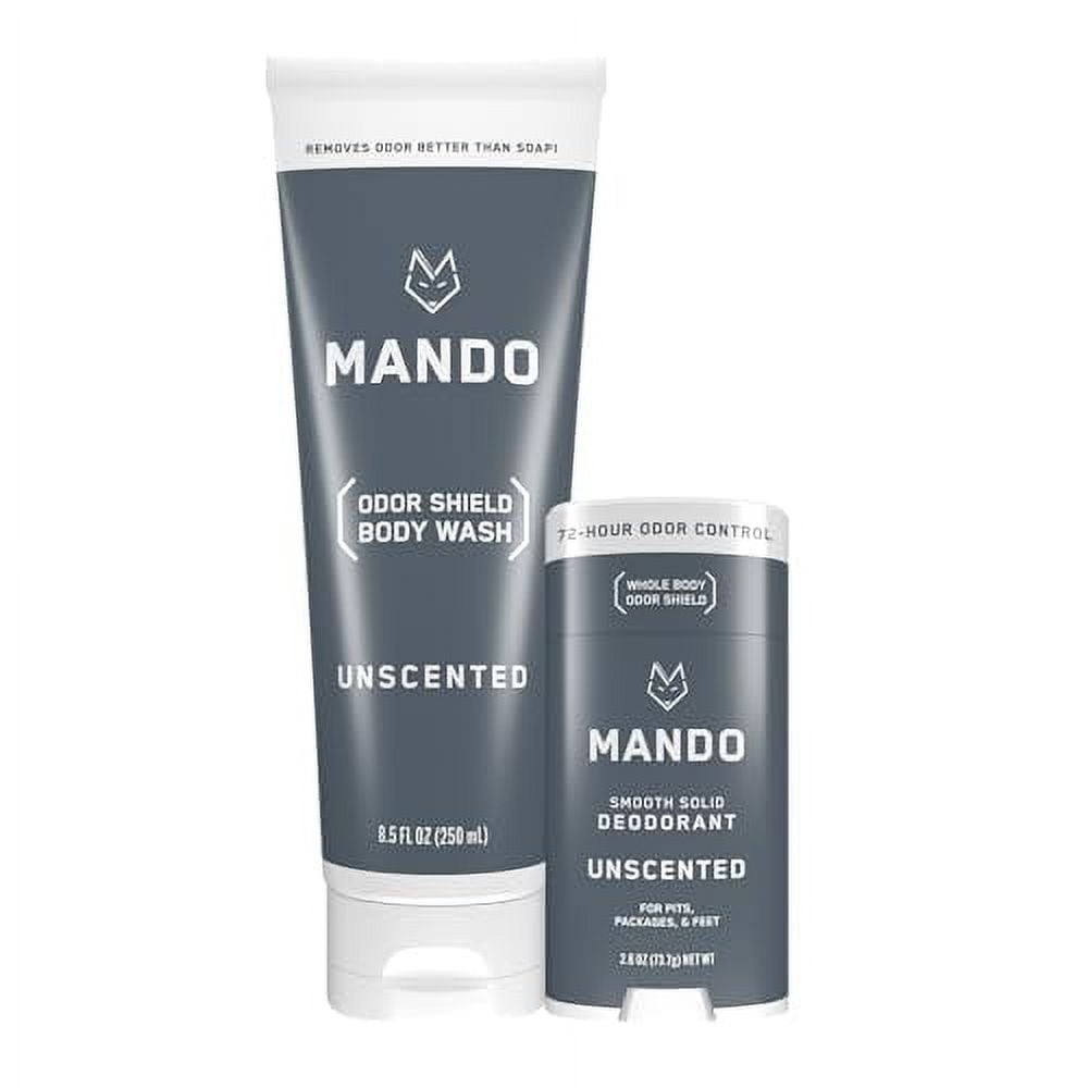 Mando Smooth Solid Stick (2.6 Ounce) + Acidified Body Wash (8.5 Ounce) - Clinically Proven to ...