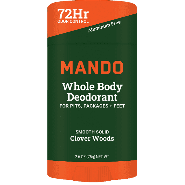 Mando Whole Body Deodorant, Smooth Solid, Clover Woods Scent, 2.6 oz ...