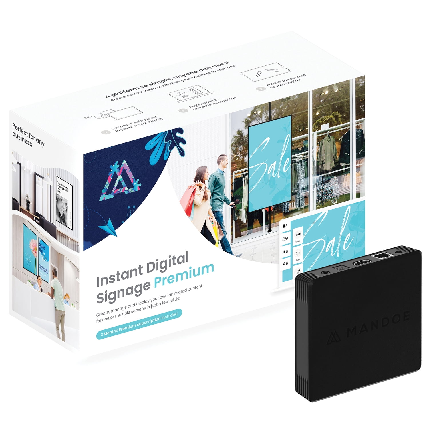 Mandoe COM3016 DIY Premium Instant Digital Signage Media Player ...