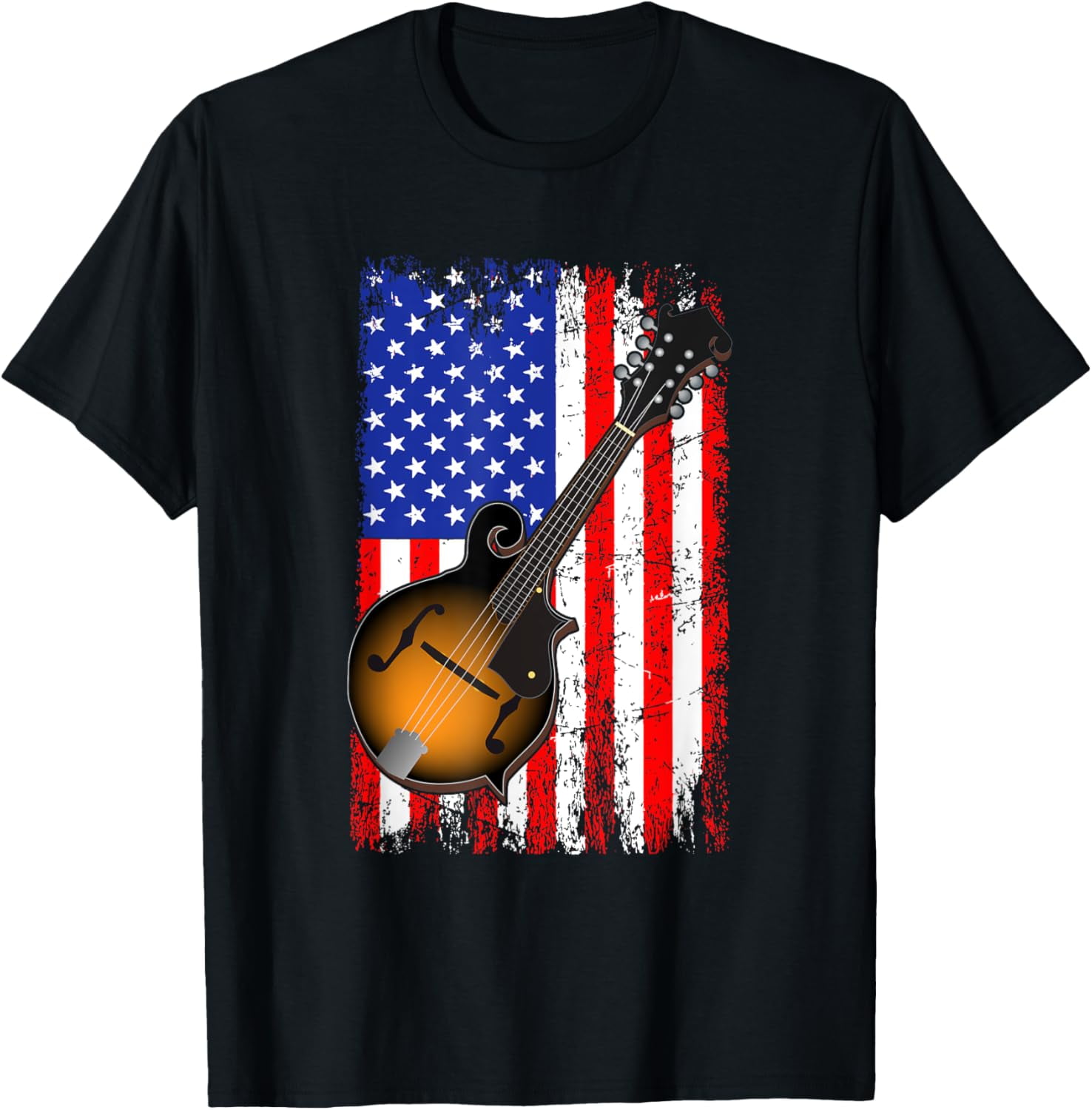 Mandolin American Flag, bluegrass mandolin T-Shirt - Walmart.com