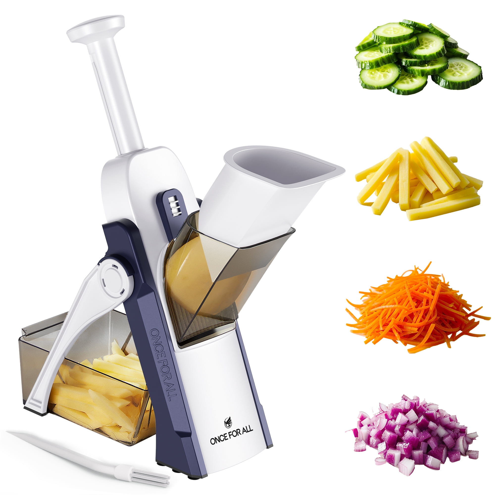 ONCE FOR ALL Stainless Steel Mandoline Slicer with Finger Guard & Non ...