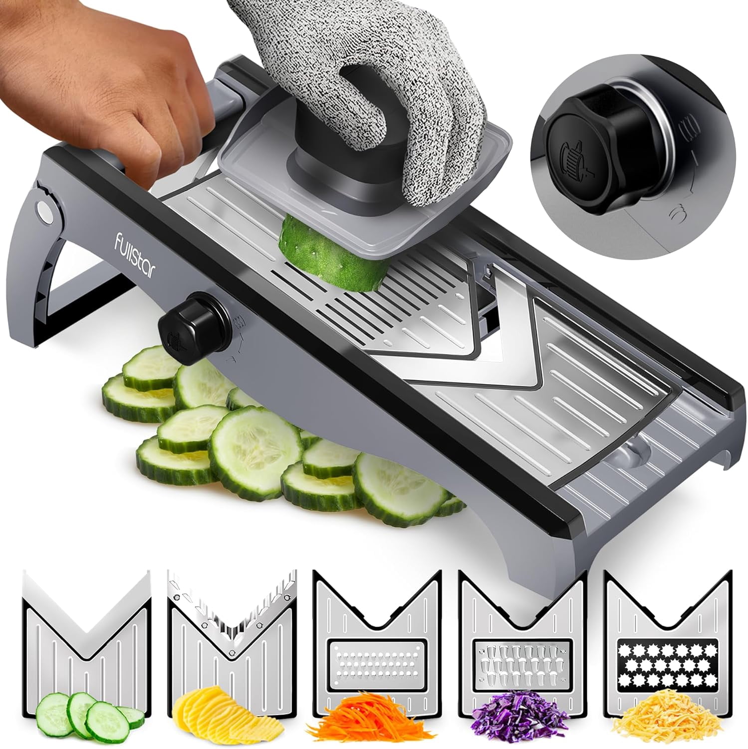 Mandoline Slicer for Kitchen – Stainless Steel Vegetable Cutter ...