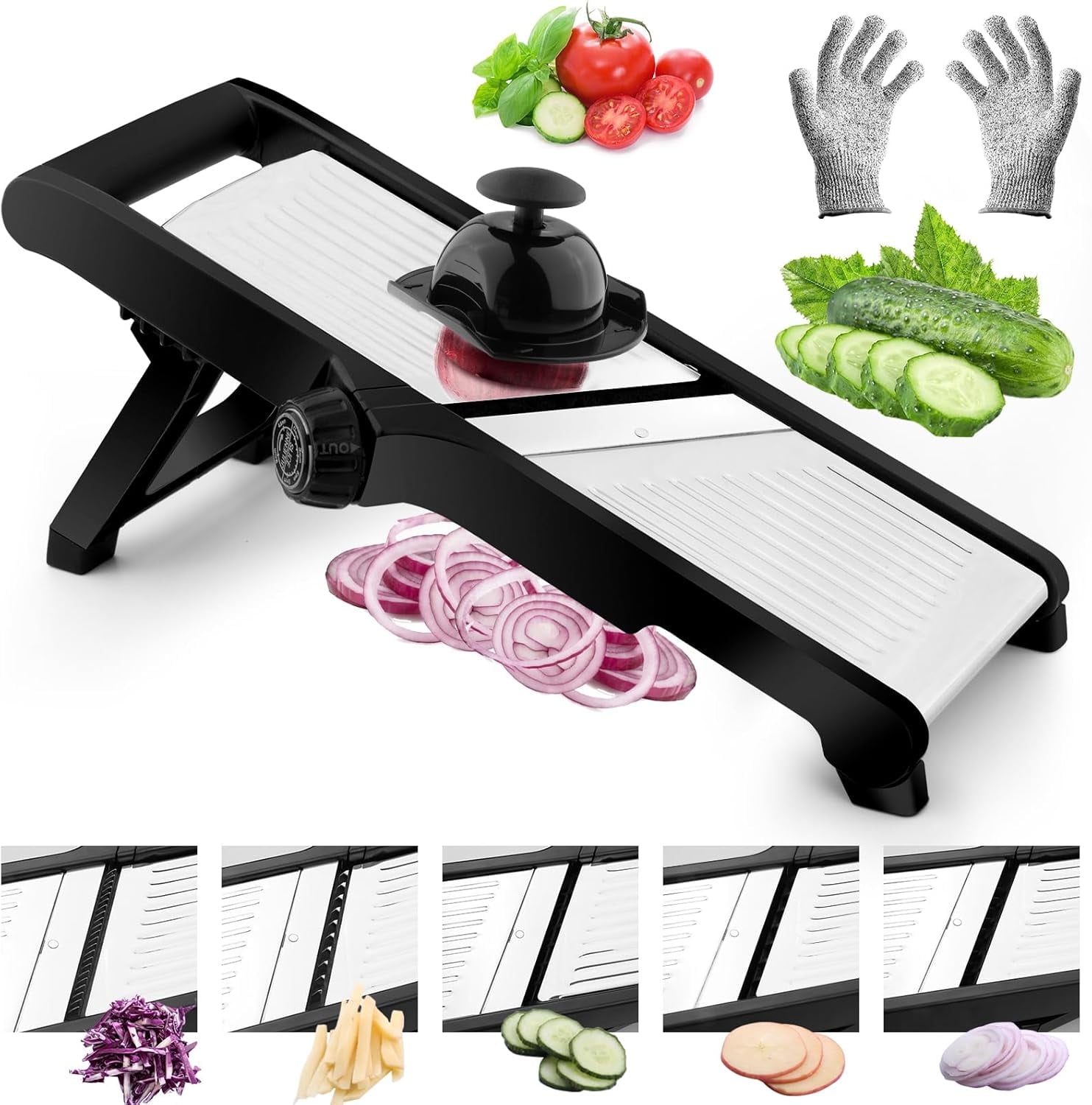 Mandolin Food Slicer for Kitchen, Potato, Vegetable Cutter, Adjustable ...