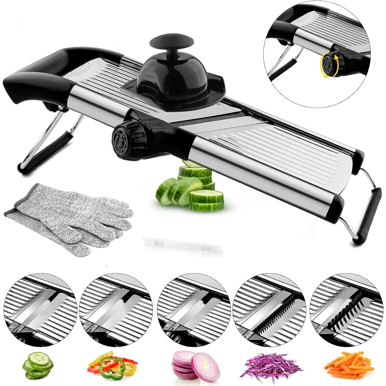 Mandoline Slicer, Mandoline Slicer for Kitchen, Adjustable Mandolin ...
