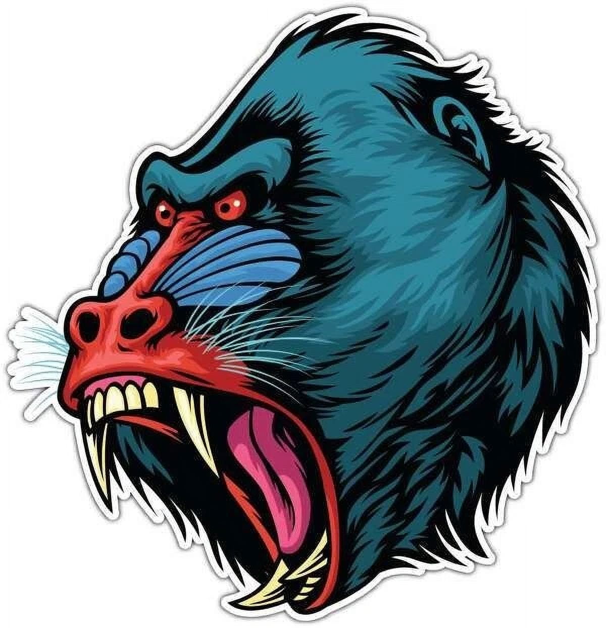 Mandrill Baboon Face Monkey Ape Car Window Stickerphone Decal Water ...