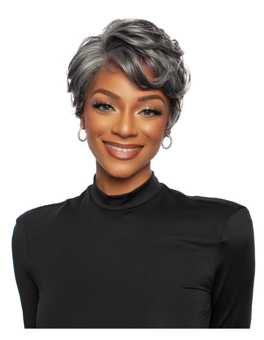 Mane Concept Red Carpet Synthetic Curly Pixie Deep Part HD Lace Front Wig - RCMS282 AQUA (2 ...
